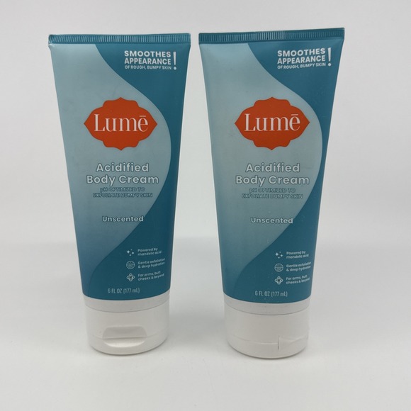 Lume | Skincare | Lume Acidified Body Cream Unscented 6 Oz 2 Pack New ...